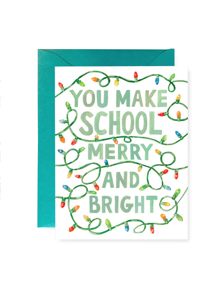 Merry & Bright Teacher Holiday Card – Lana's Shop