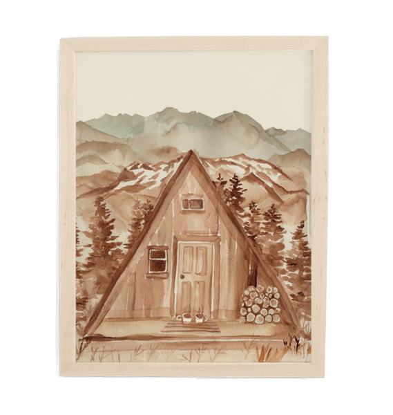 A-Frame Cabin Art Print – Lana's Shop