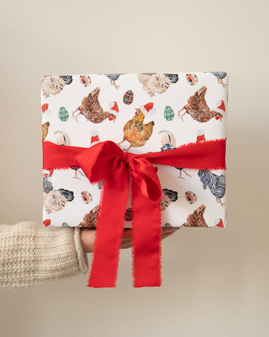 Christmas Chickens in Santa Hats Gift Wrap – Lana's Shop