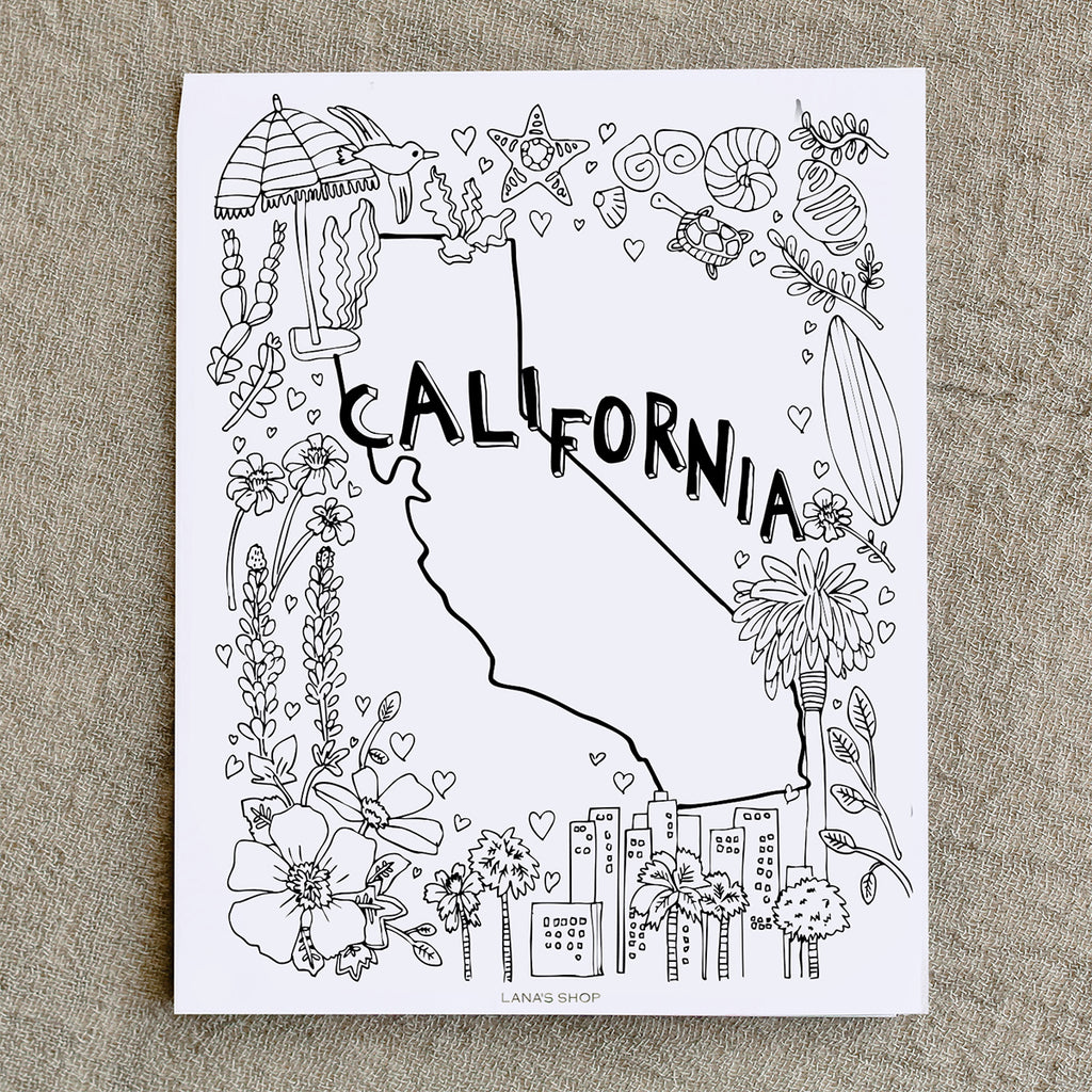 California Coloring Page – Lana's Shop
