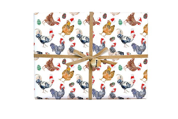 Christmas Chickens in Santa Hats Gift Wrap – Lana's Shop