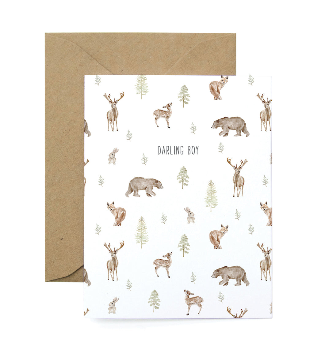 Woodland Baby Boy Greeting Card – Lana's Shop