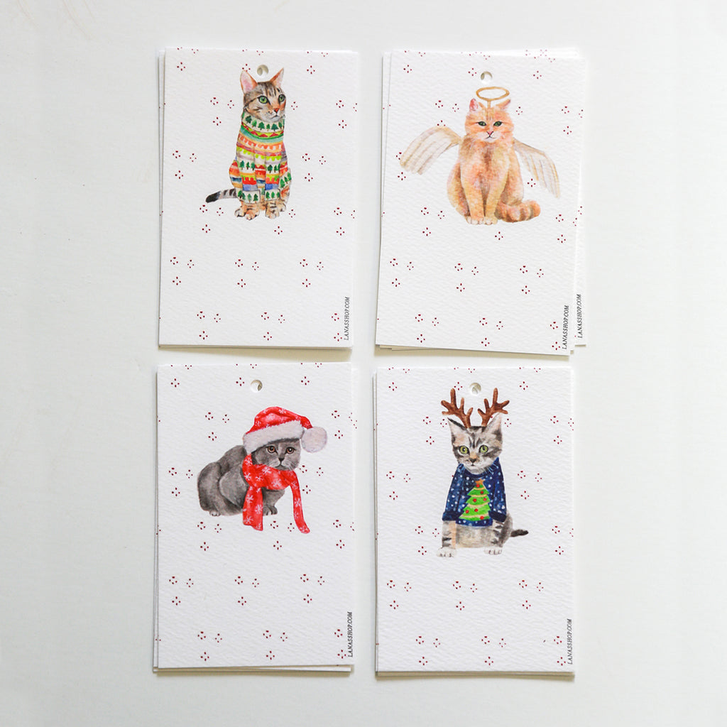 Festive Cat Variety Gift Tag Set – Lana's Shop